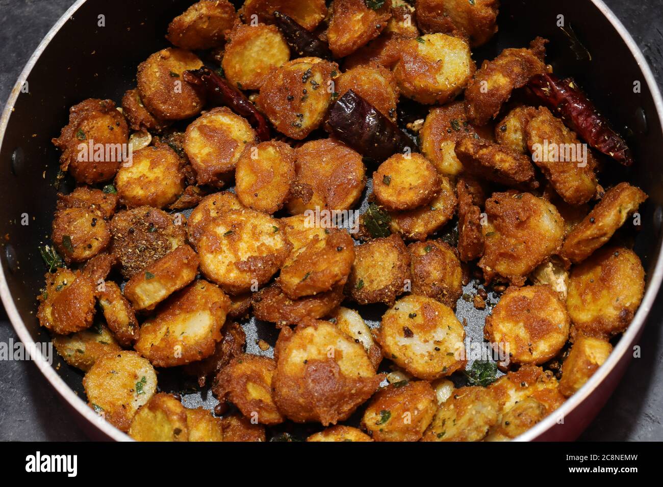 Taro or Colocasia esculenta fry on isolated white background Stock ...