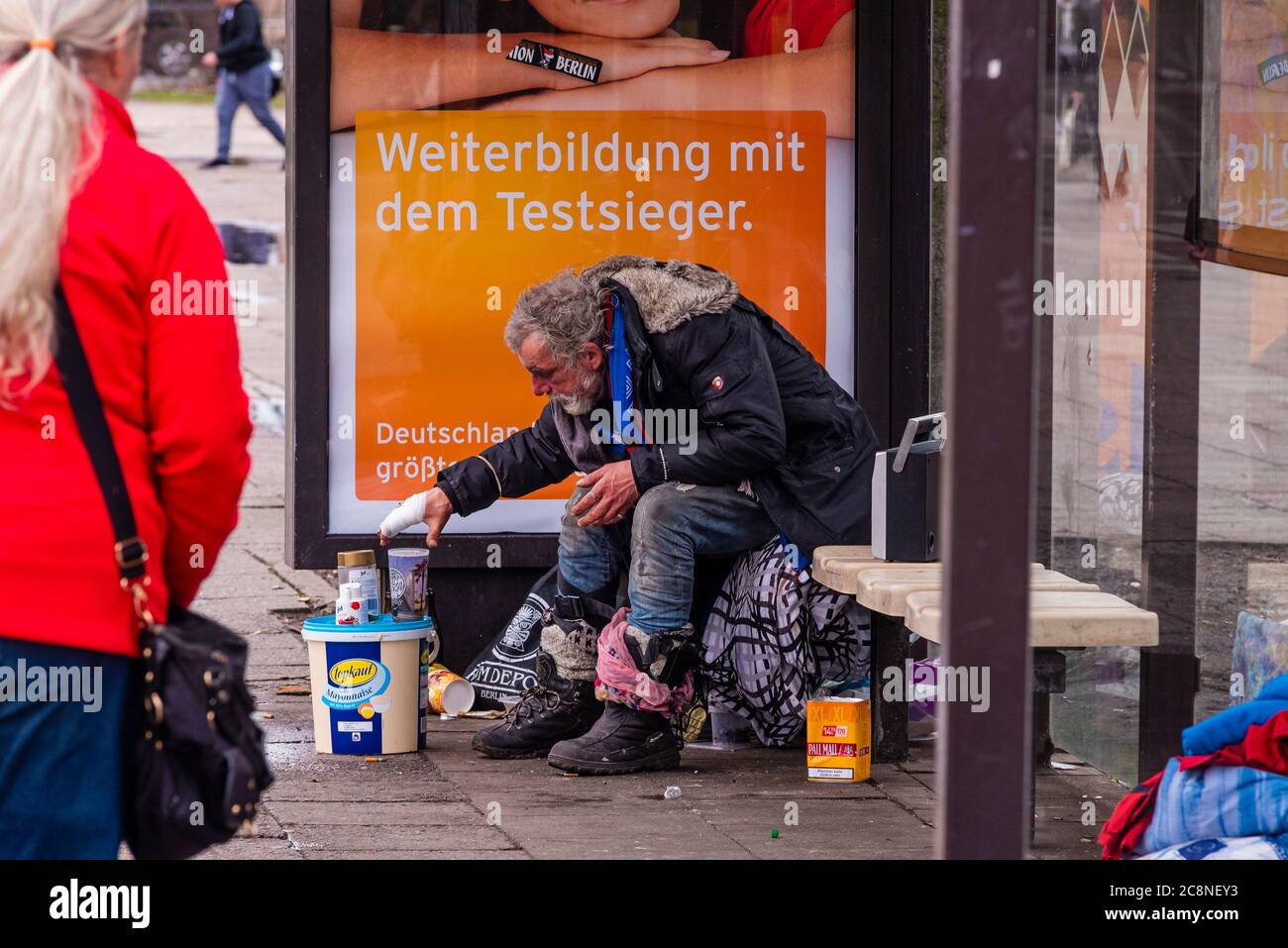 Homeless man walking in park hi-res stock photography and images - Alamy