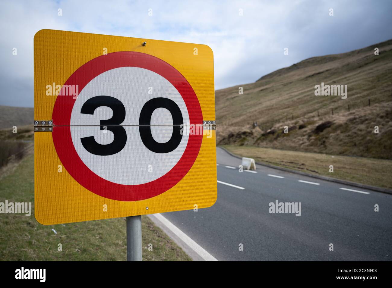 Sign empty road wales hi-res stock photography and images - Alamy