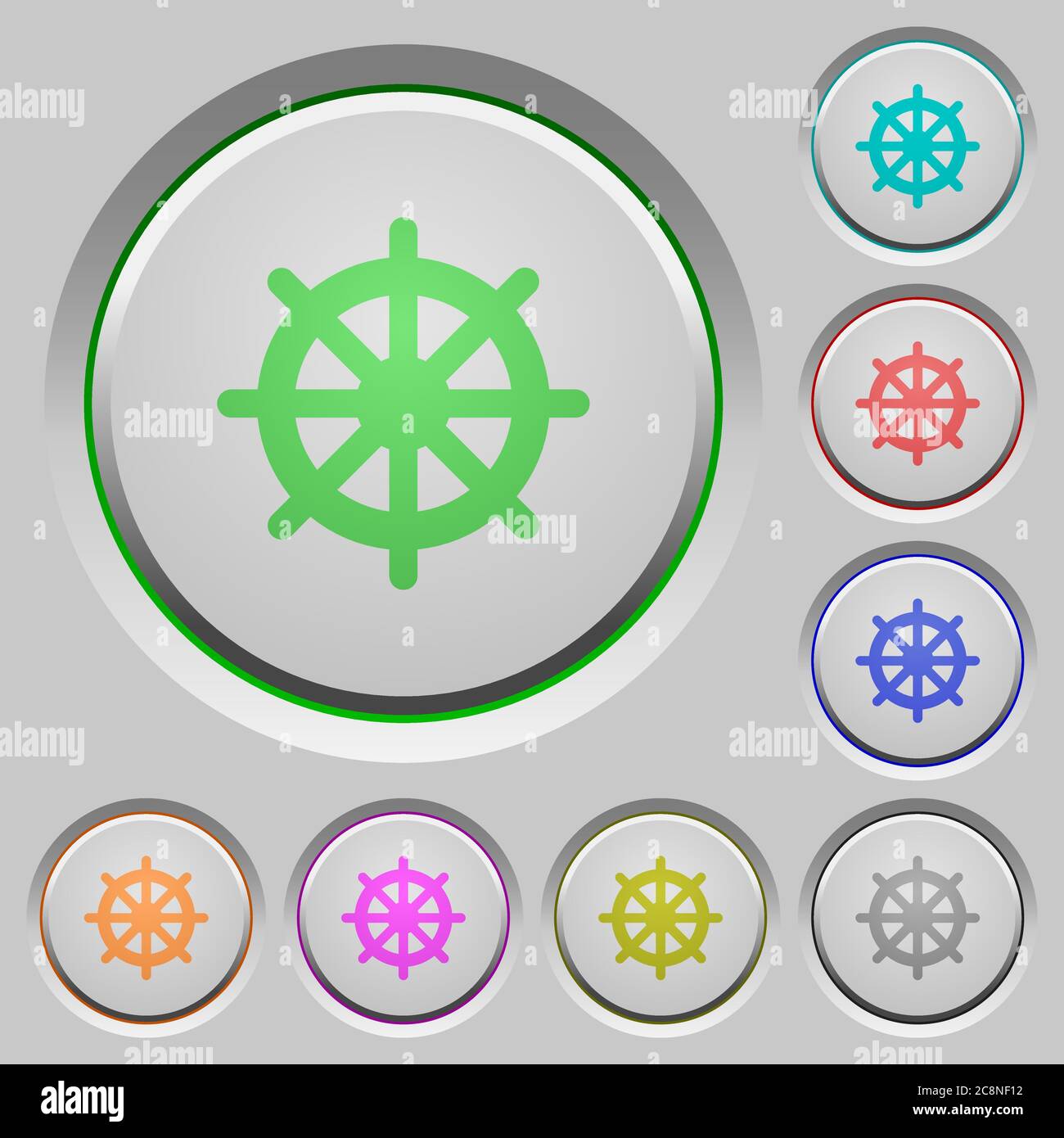 Set of color Steering wheel sunk push buttons Stock Vector Image & Art - Alamy