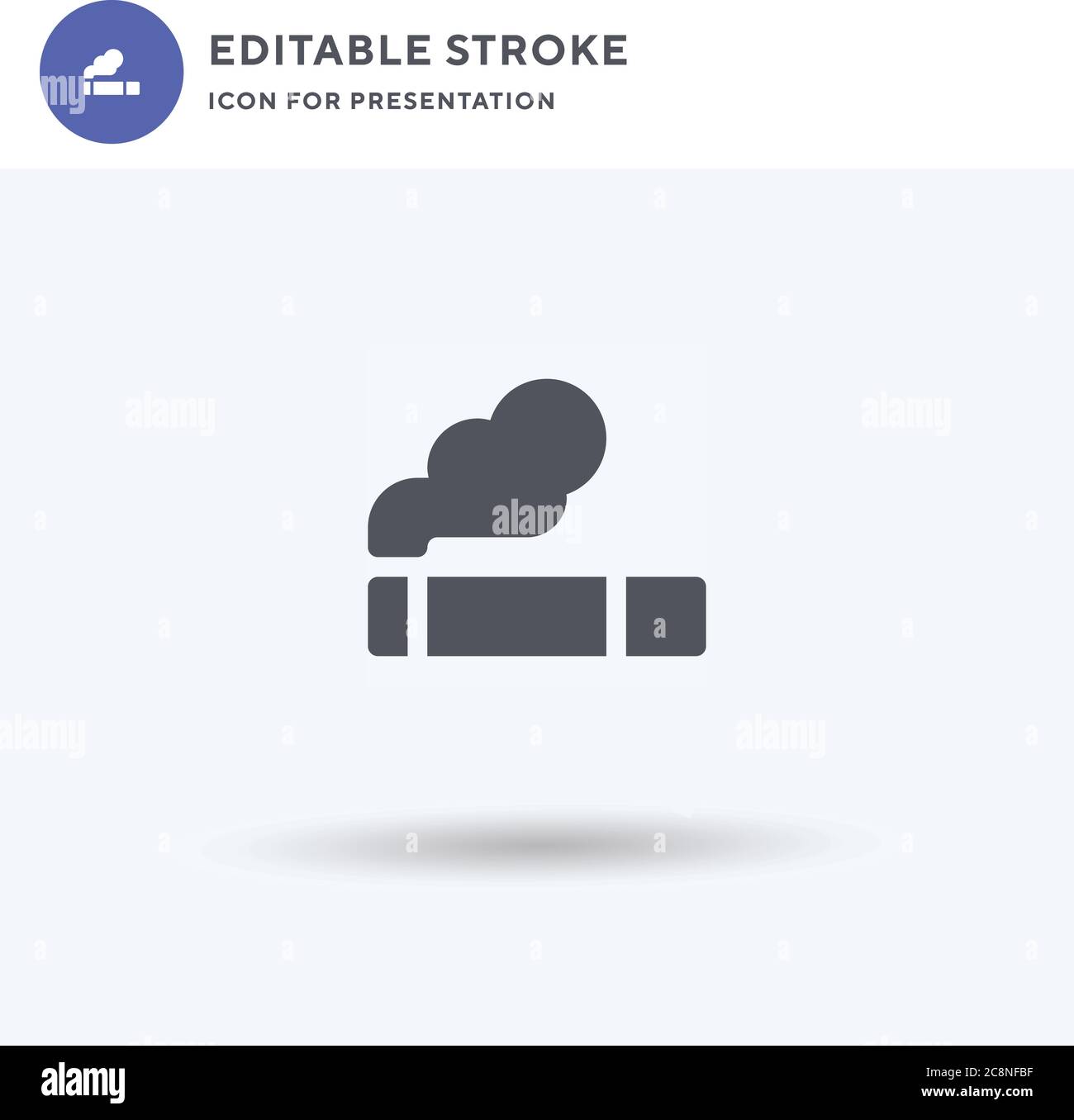 Cigarette icon vector, filled flat sign, solid pictogram isolated on ...