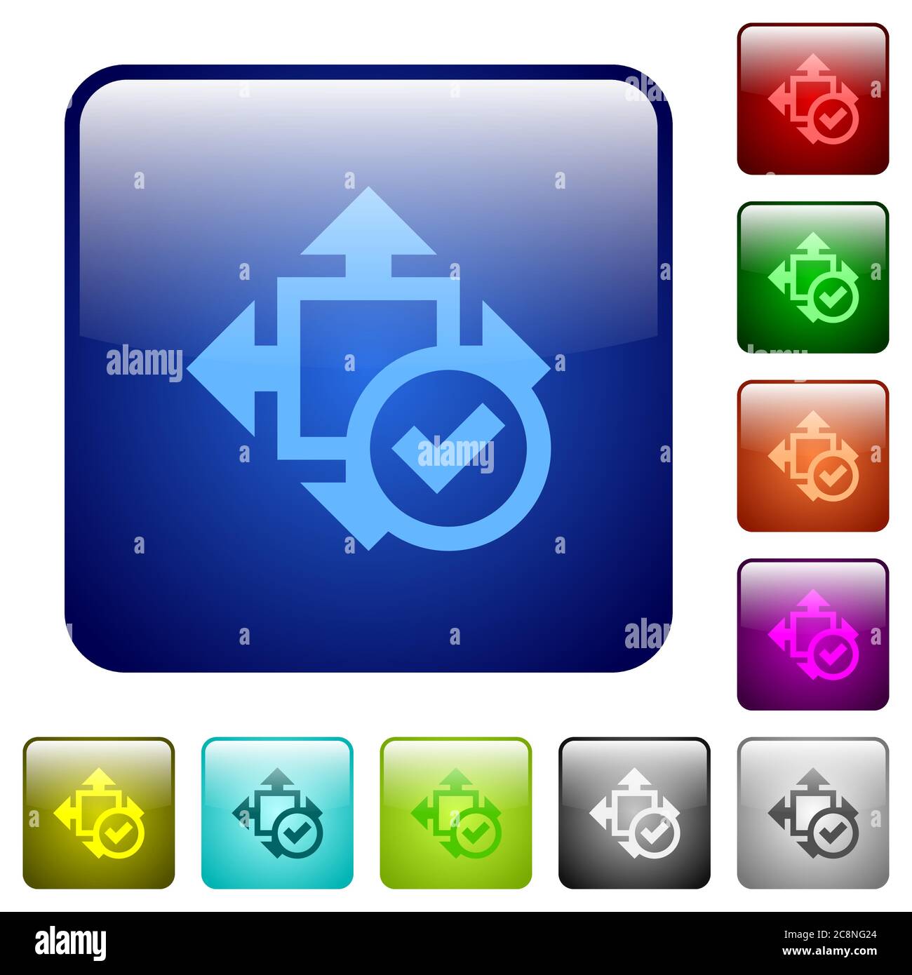 Set of size accept color glass rounded square buttons Stock Vector ...
