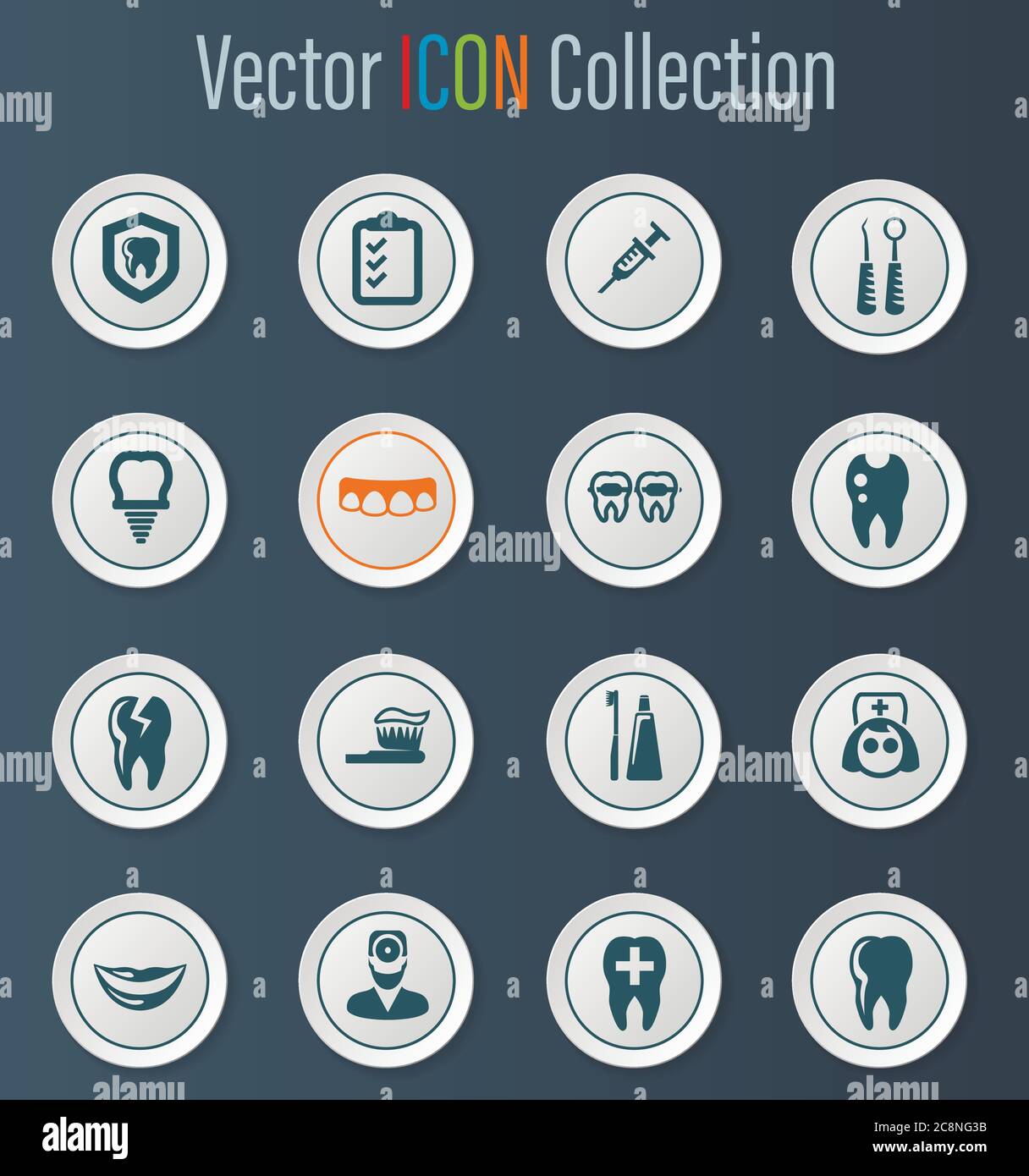 Dental icons set Stock Vector Image & Art - Alamy