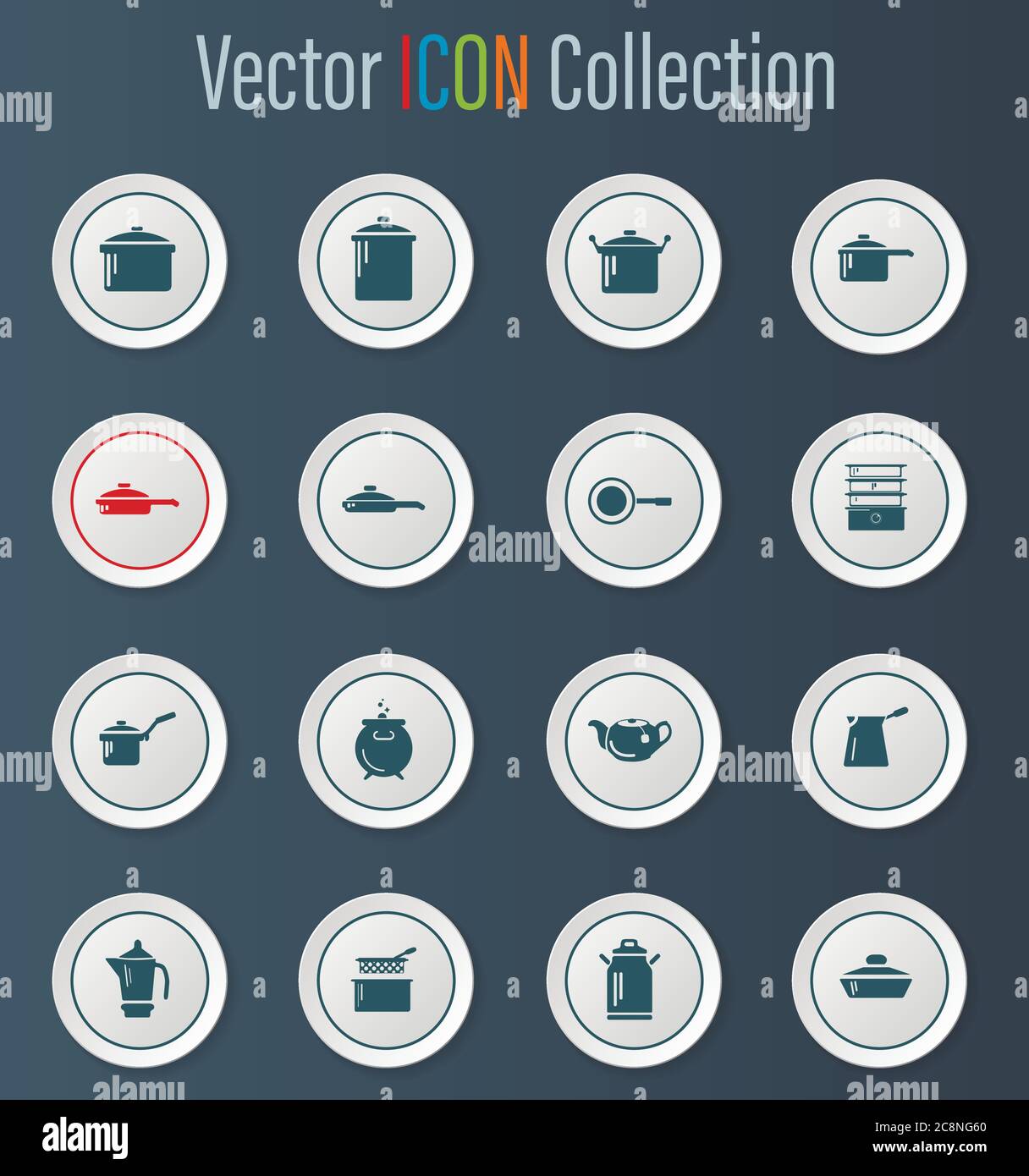 Dishes Icons set Stock Vector Image & Art - Alamy