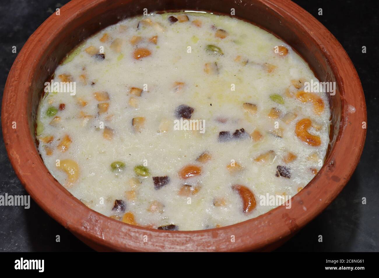 Sago Kheer or Sabudana Khir is a sweet food with clay pot from India ...
