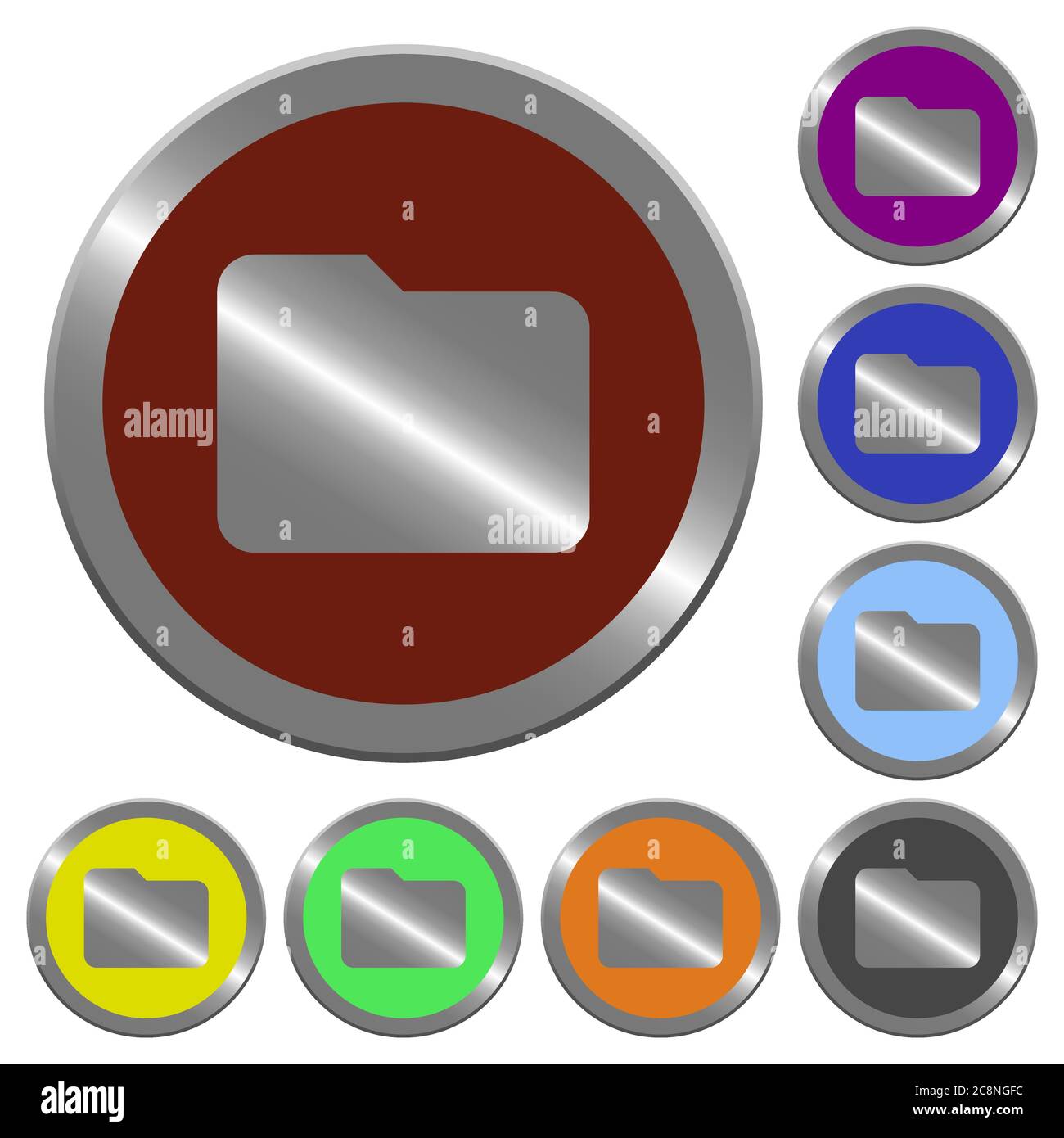 Set of color glossy coin-like folder buttons Stock Vector Image & Art ...