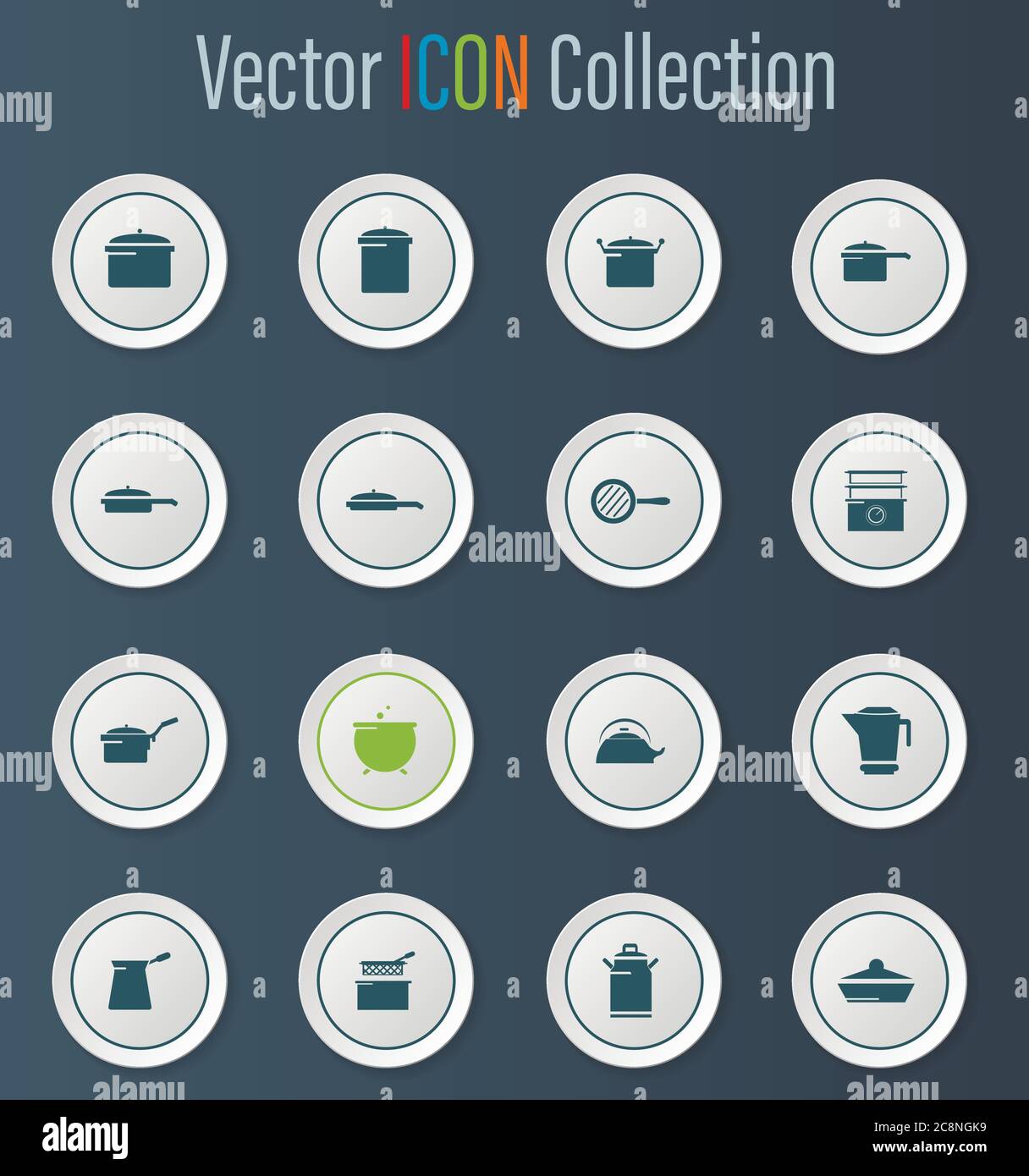 Dishes Icons set Stock Vector Image & Art - Alamy