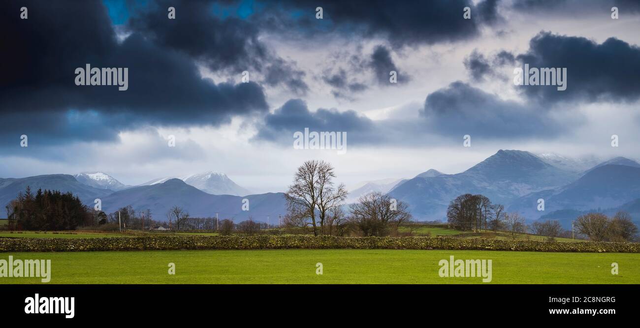 View from Castle Rigg looking towards the Derwent fells Stock Photo - Alamy