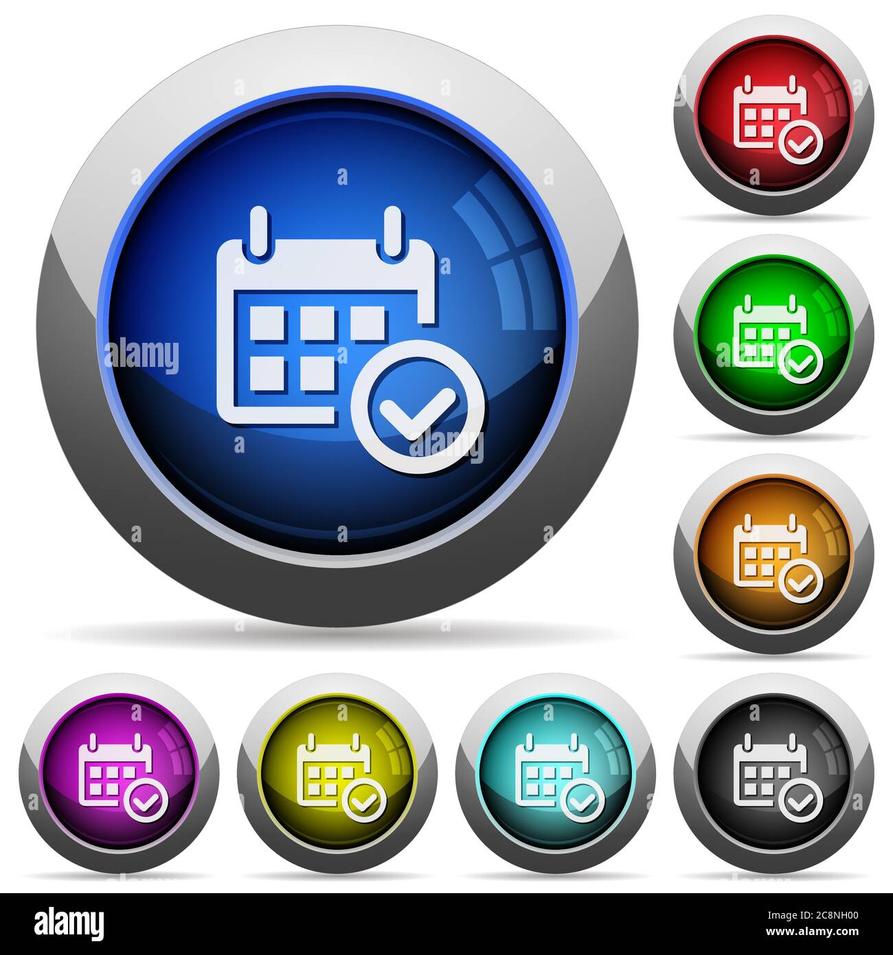 Black Vector Glossy Calendar Icon Cut Out Stock Images & Pictures - Alamy