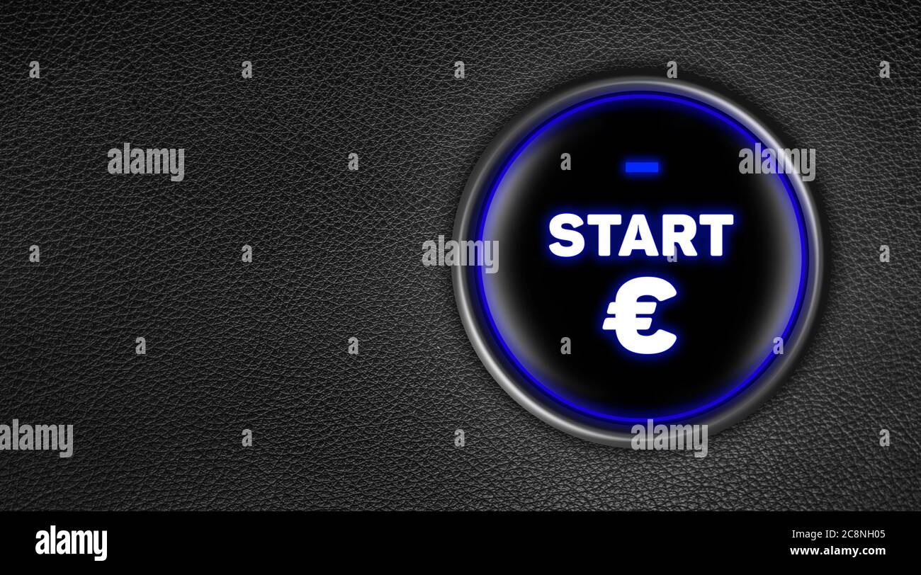 Modern ignition button of car with red light and symbol of heart Stock ...