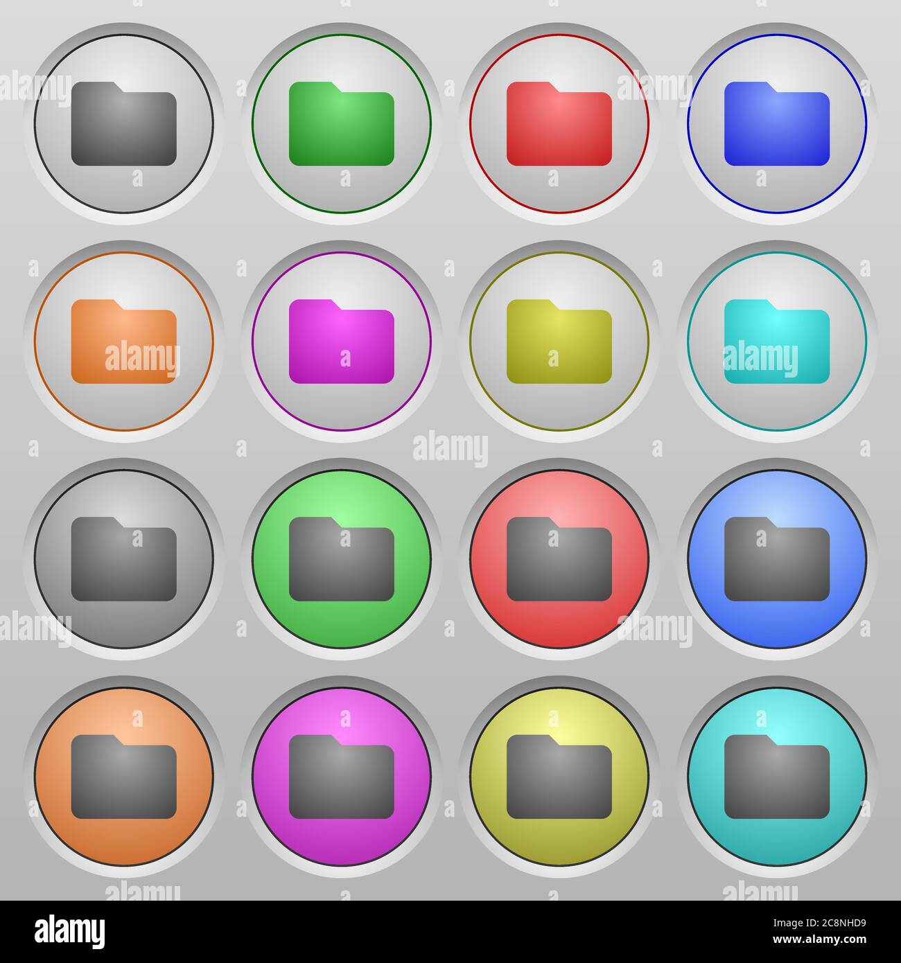 Set of folder plastic sunk spherical buttons Stock Vector Image & Art ...