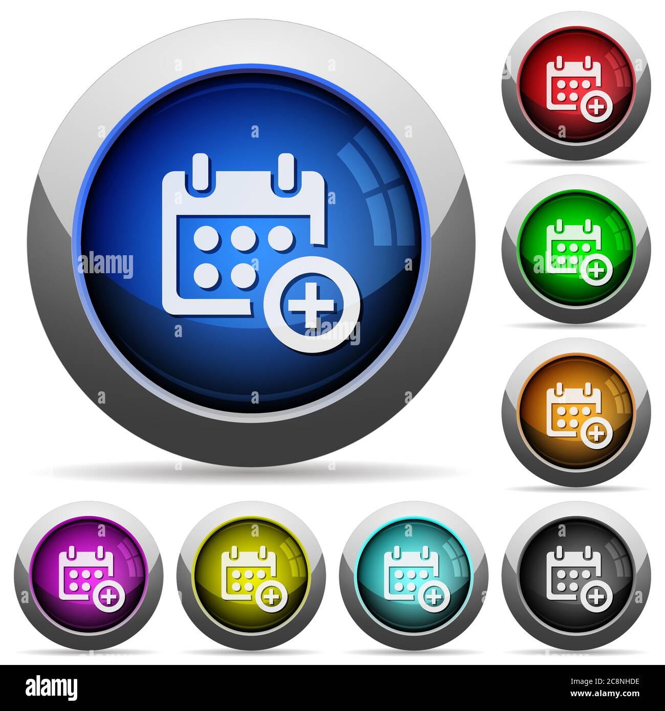 Black Vector Glossy Calendar Icon Cut Out Stock Images & Pictures - Alamy