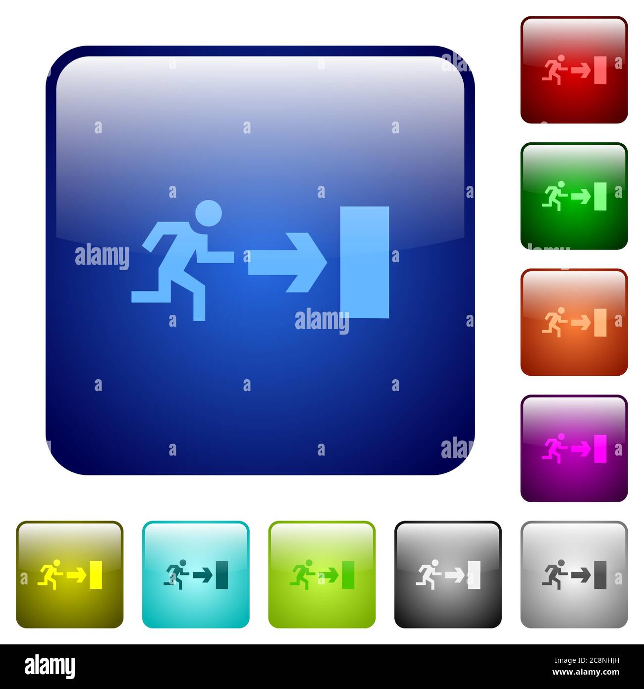 Set of exit color glass rounded square buttons Stock Vector Image & Art ...