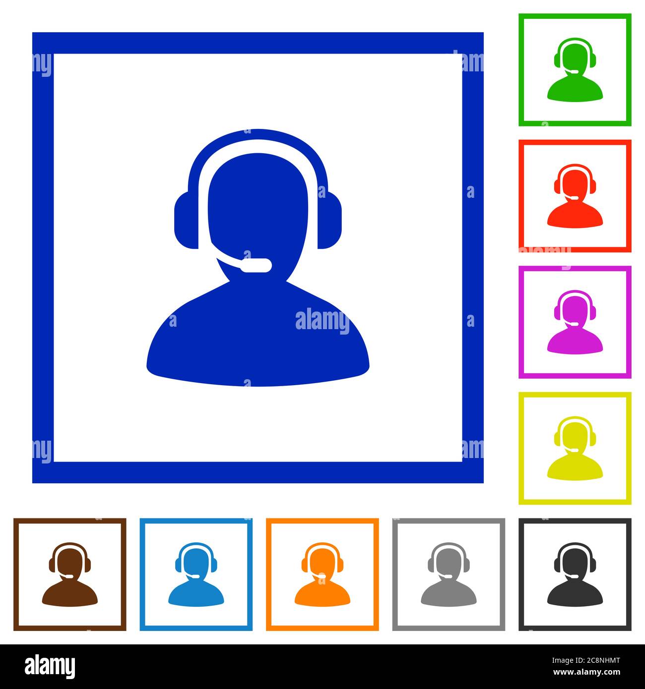 Call center flat red color hi-res stock photography and images - Alamy