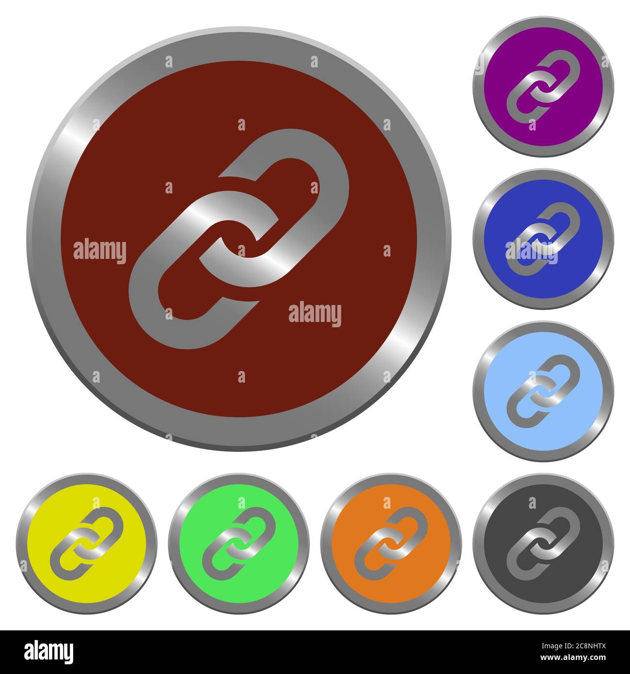 Set of color glossy coin-like link buttons Stock Vector Image & Art - Alamy