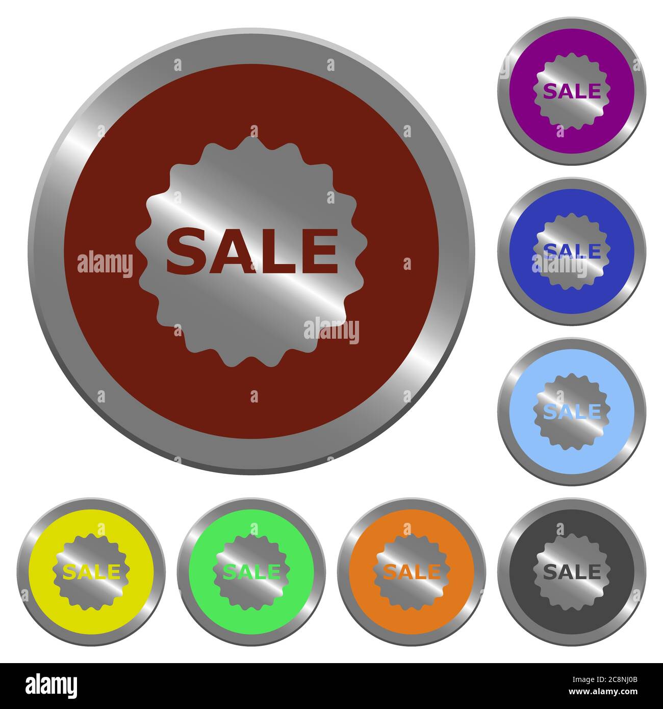 Set of color glossy coin-like sale badge buttons Stock Vector Image ...