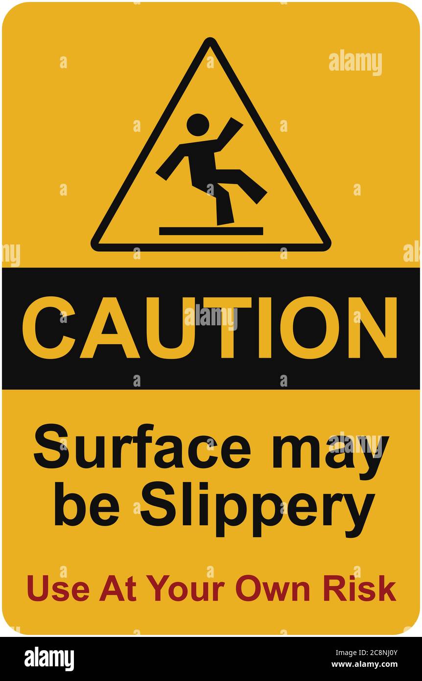 Slippery caution sign Stock Vector Image & Art - Alamy