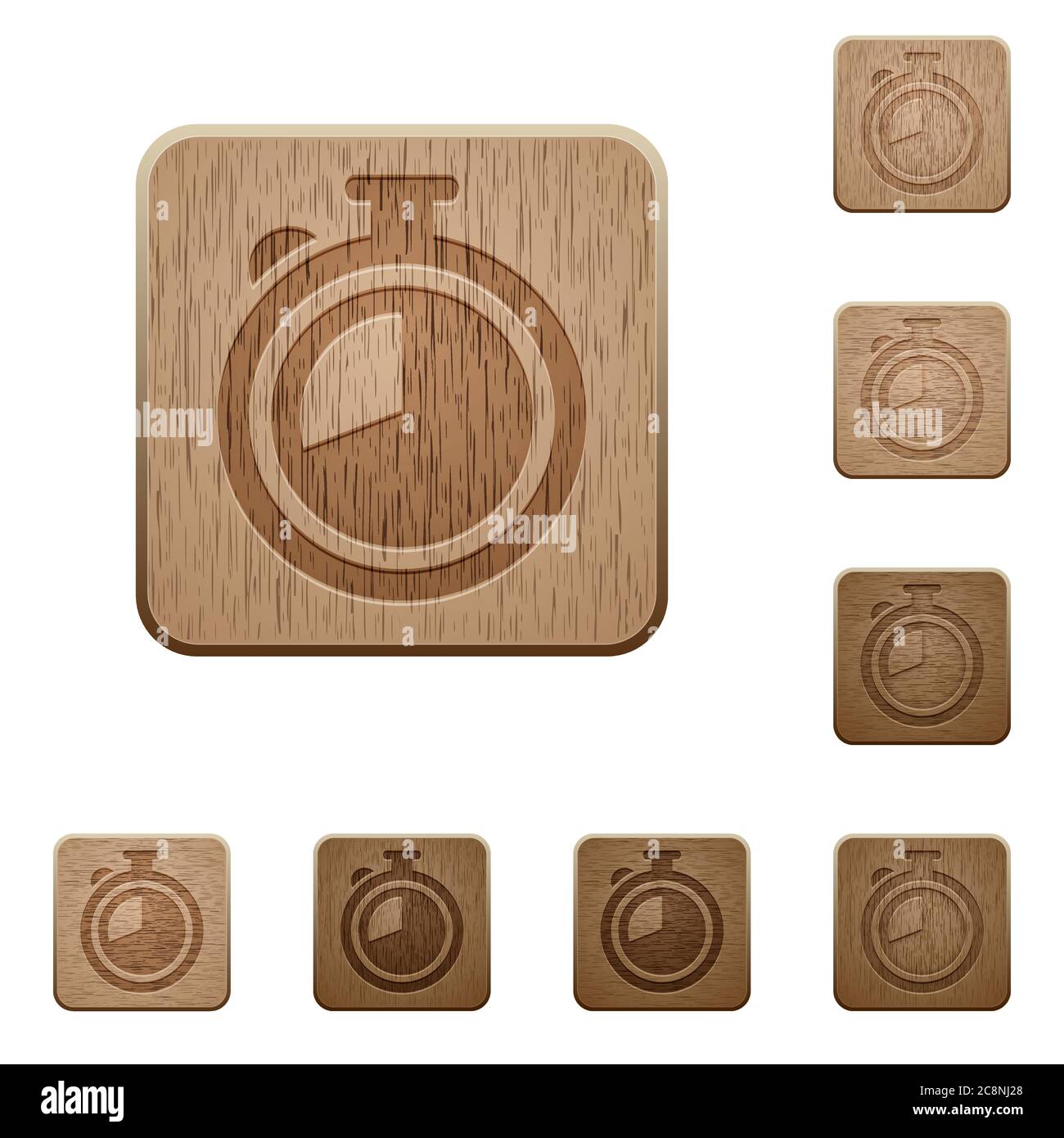 Set of carved wooden timer buttons in 8 variations Stock Vector Image ...