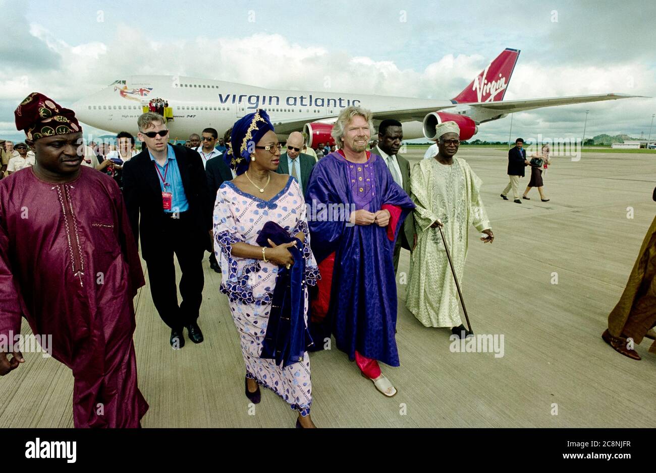 Virgin airlines boss Sir Richard Branson arriving at Lagos Airport in ...