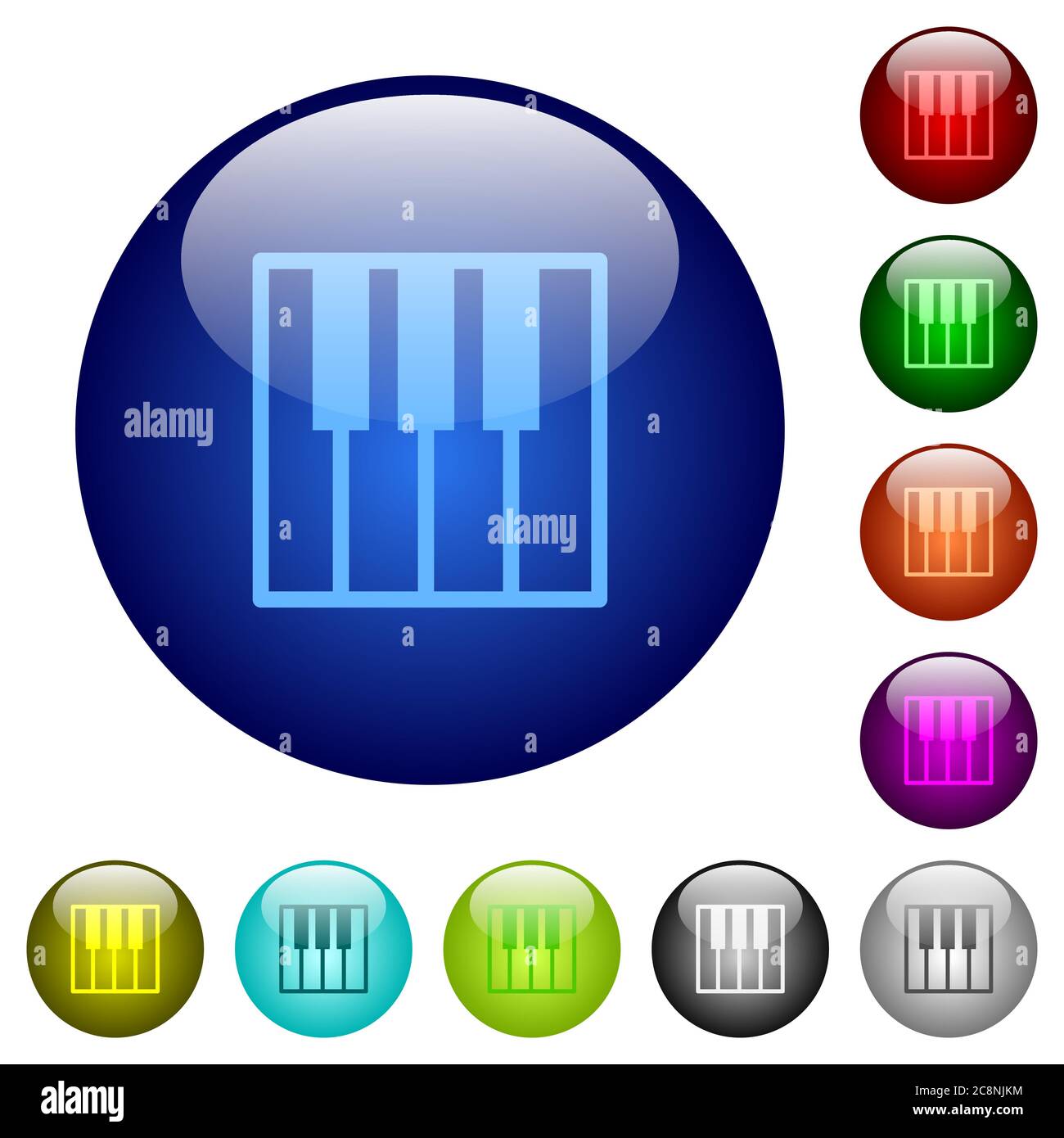Set of color piano keyboard glass web buttons Stock Vector Image & Art ...