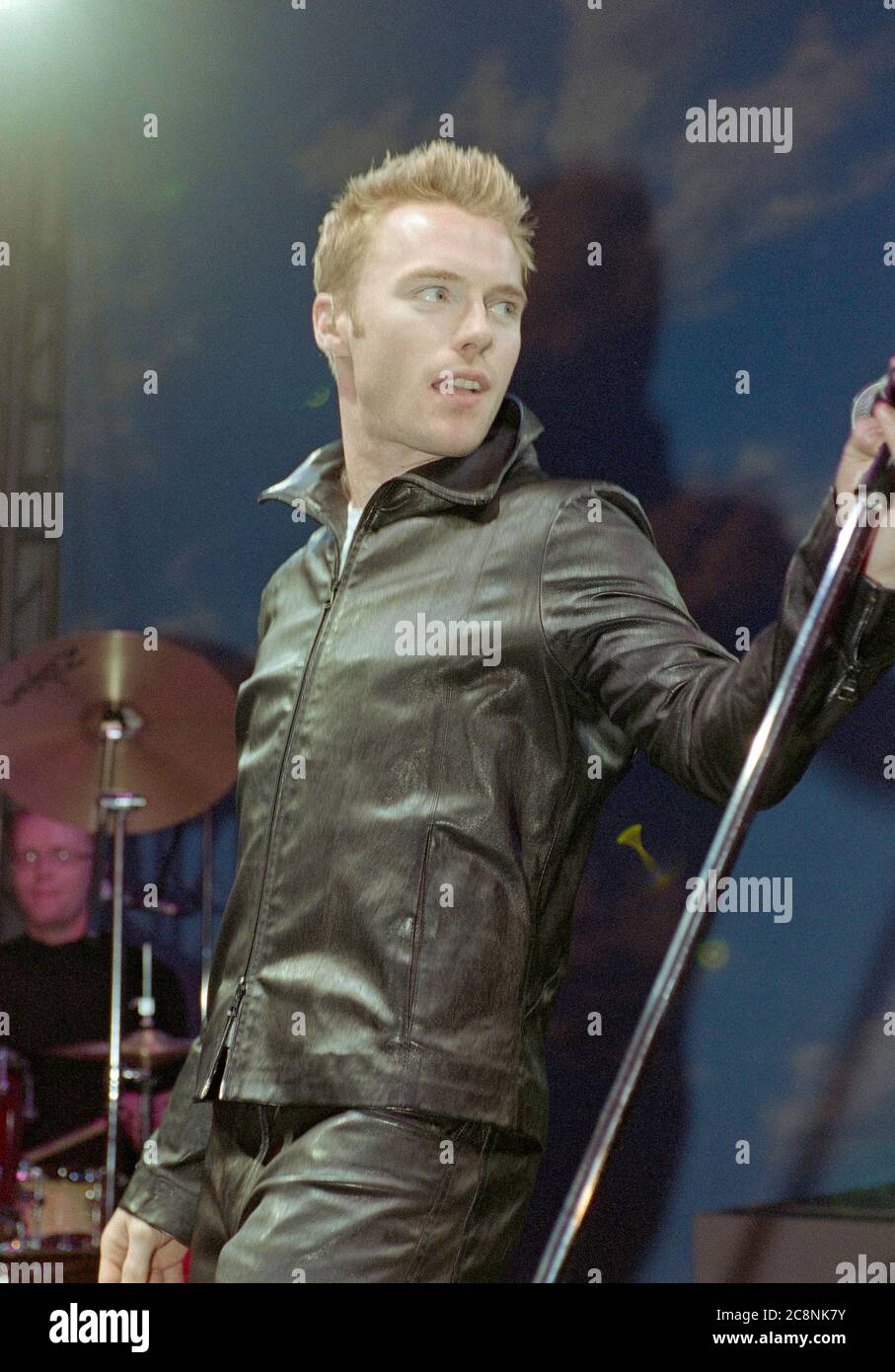 Irish singer and songwriter Ronan Keating performing during a party in ...