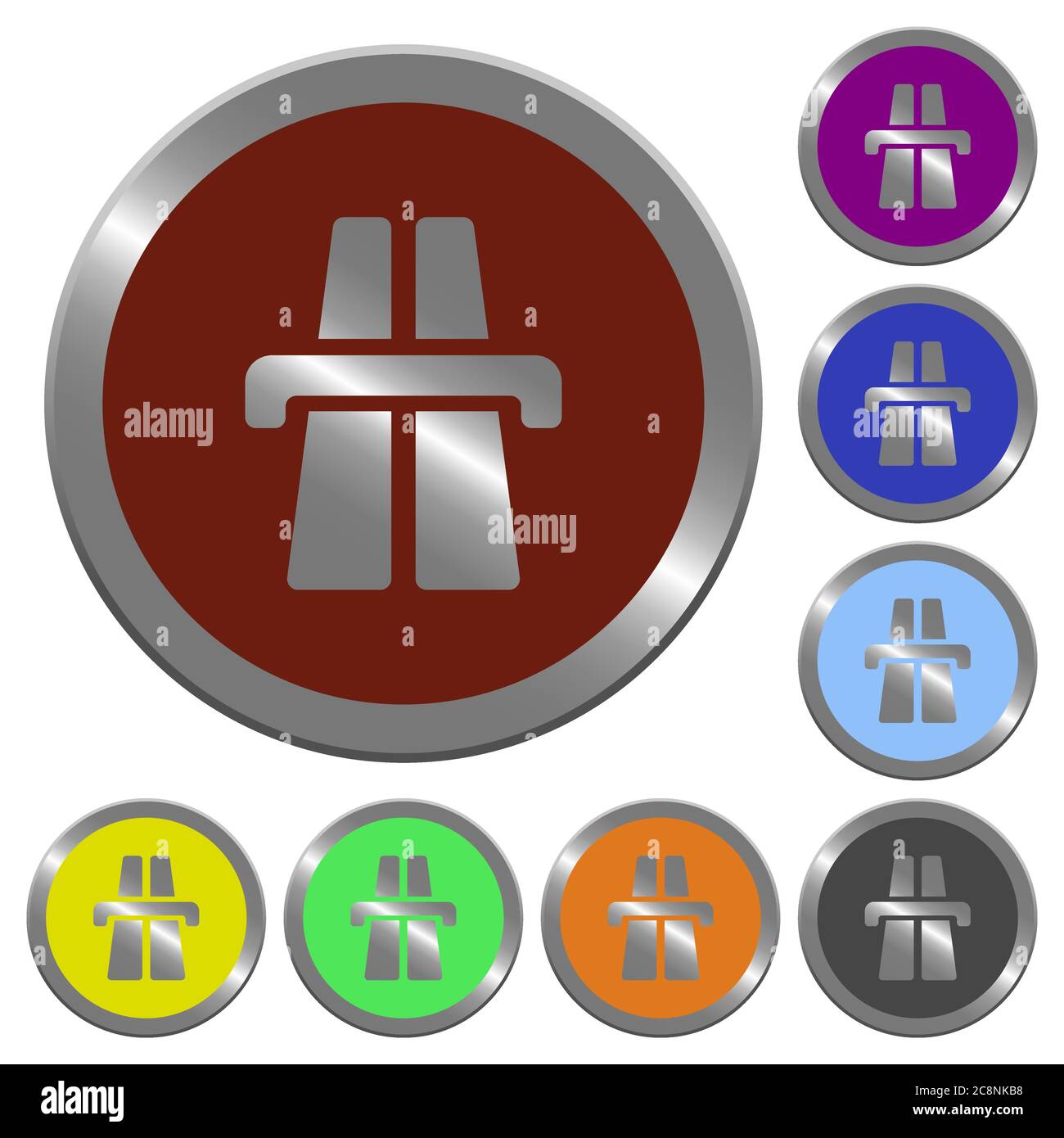 Set of color glossy coin-like highway buttons Stock Vector Image & Art - Alamy