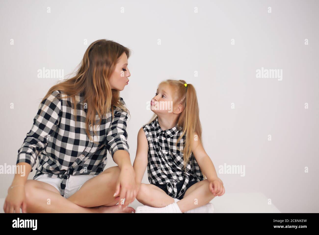 Emotions. Happy loving family. Mother and daughter spend time together ...