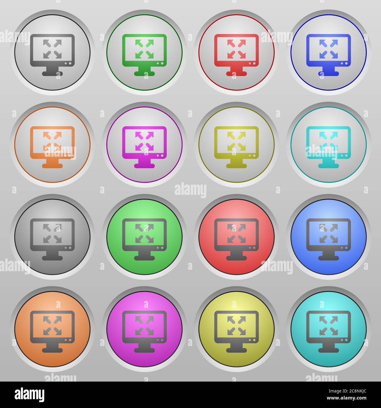 Set of Fullscreen view plastic sunk spherical buttons Stock Vector ...