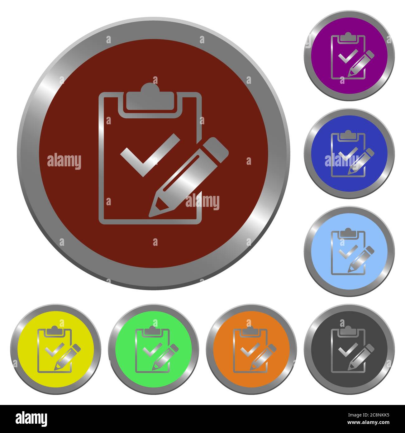 Set of color glossy coin-like fill out checklist buttons Stock Vector ...