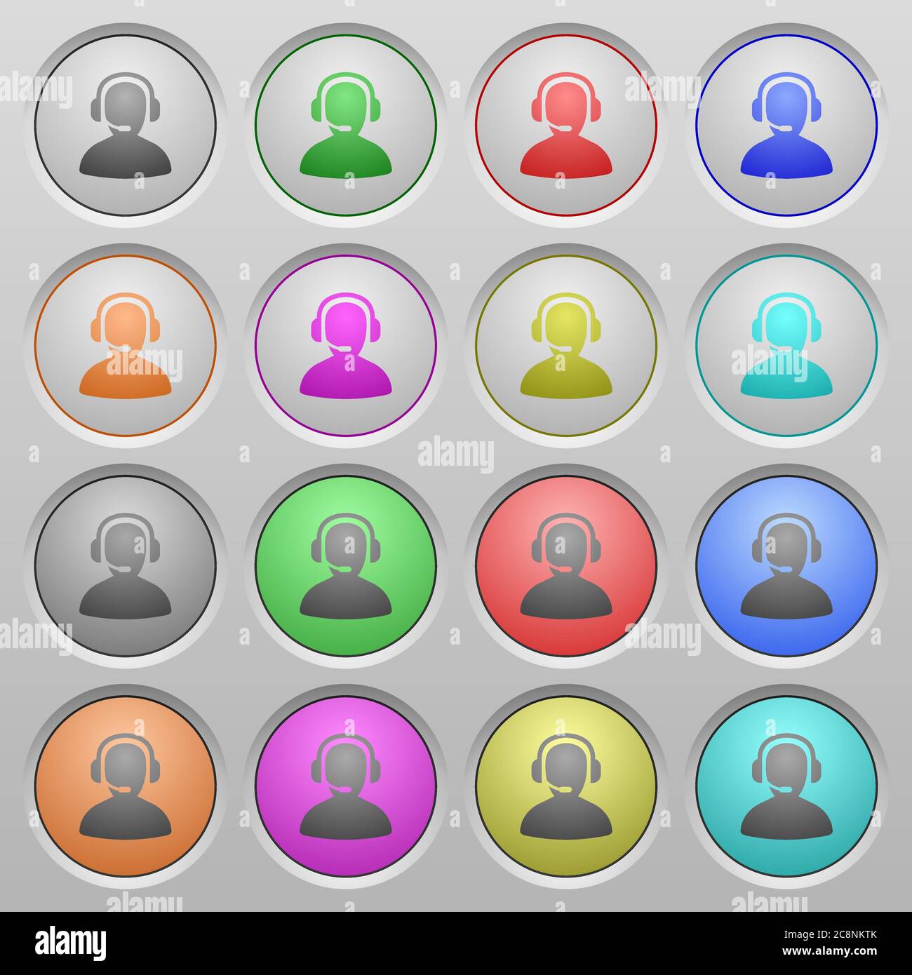 Set of operator plastic sunk spherical buttons Stock Vector Image & Art ...