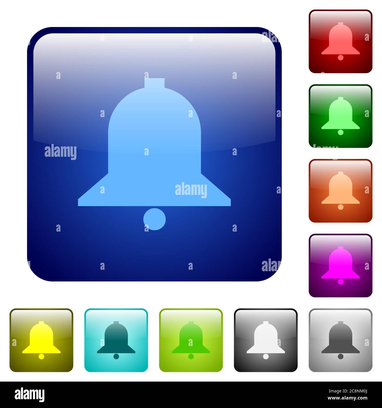 Set of bell color glass rounded square buttons Stock Vector Image & Art ...