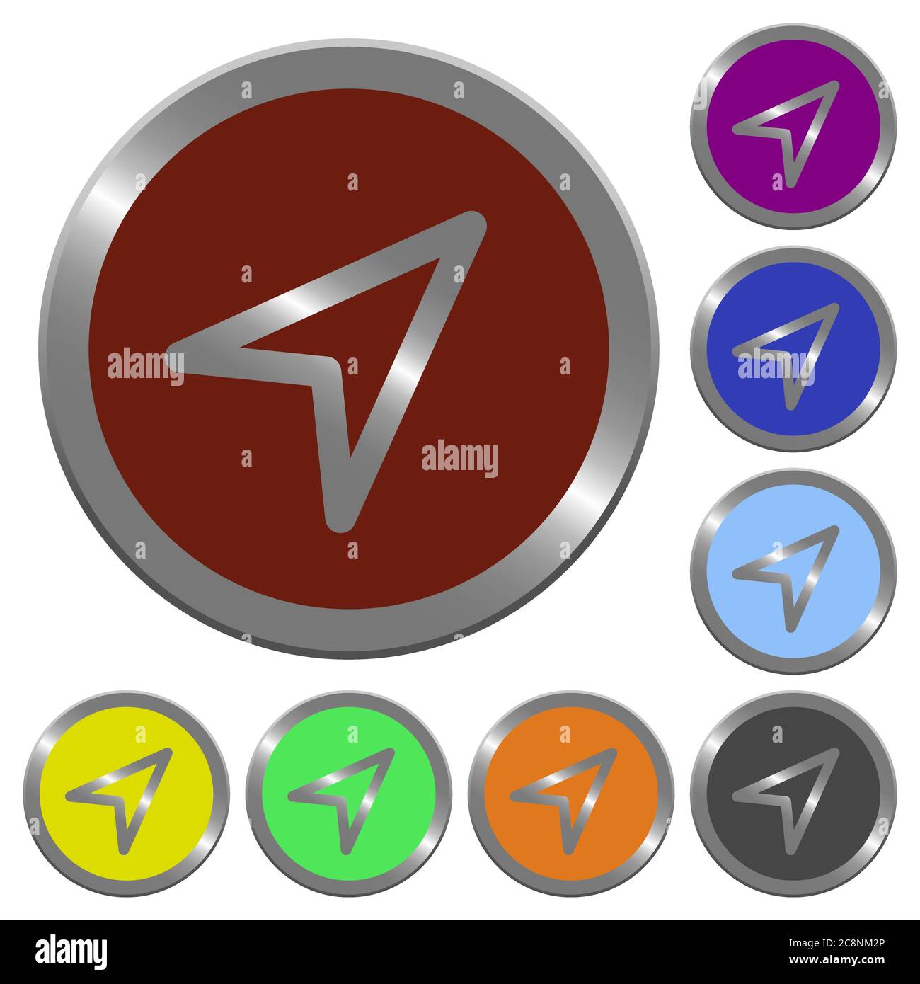 Set Of Color Glossy Coin Like Direction Arrow Buttons Stock Vector 7276