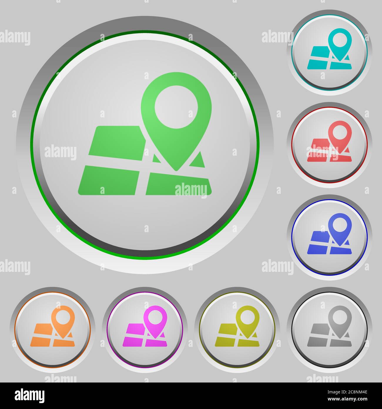 Set of color map location sunk push buttons Stock Vector Image & Art ...