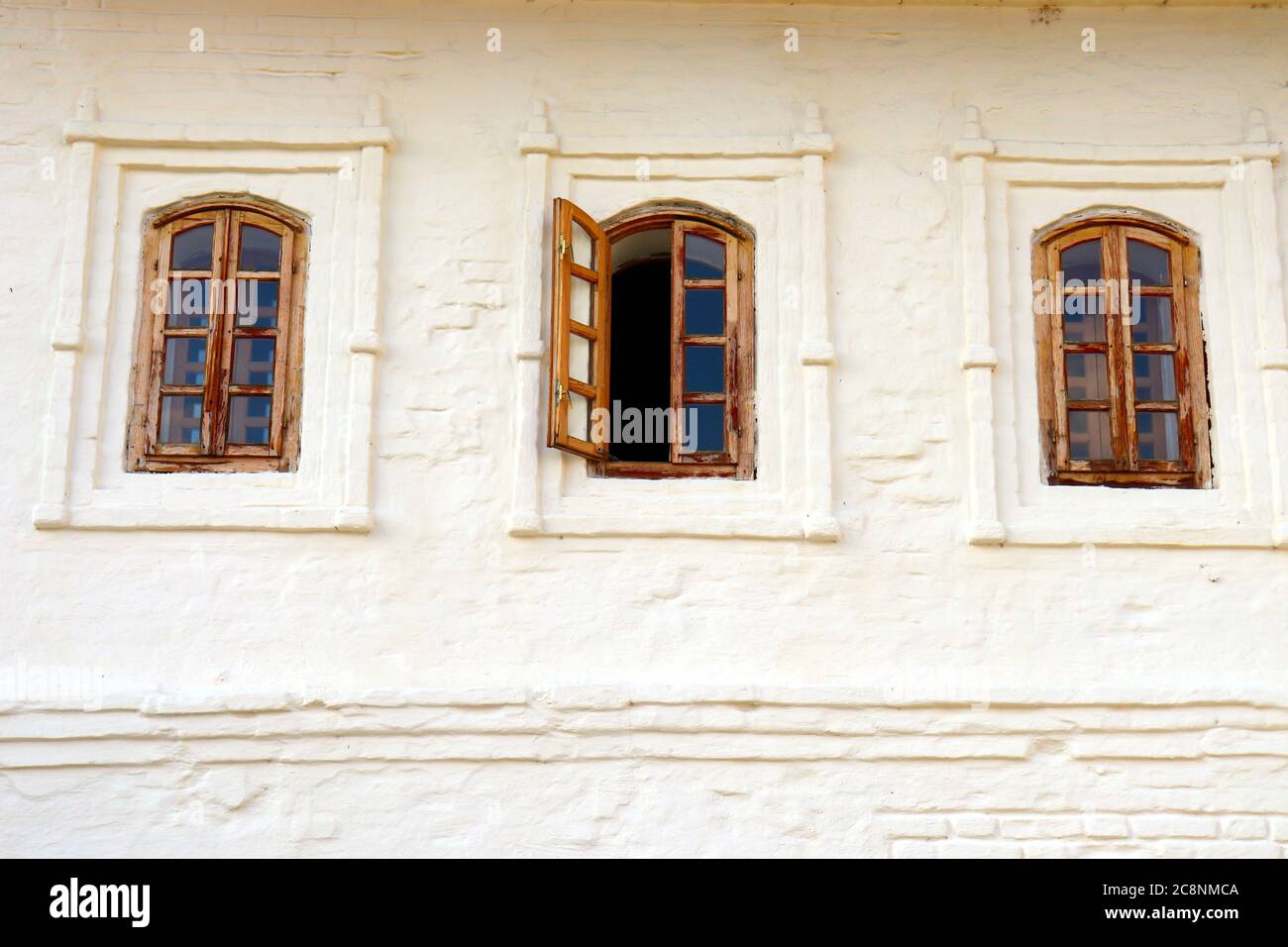 three old windows in russia Stock Photo - Alamy