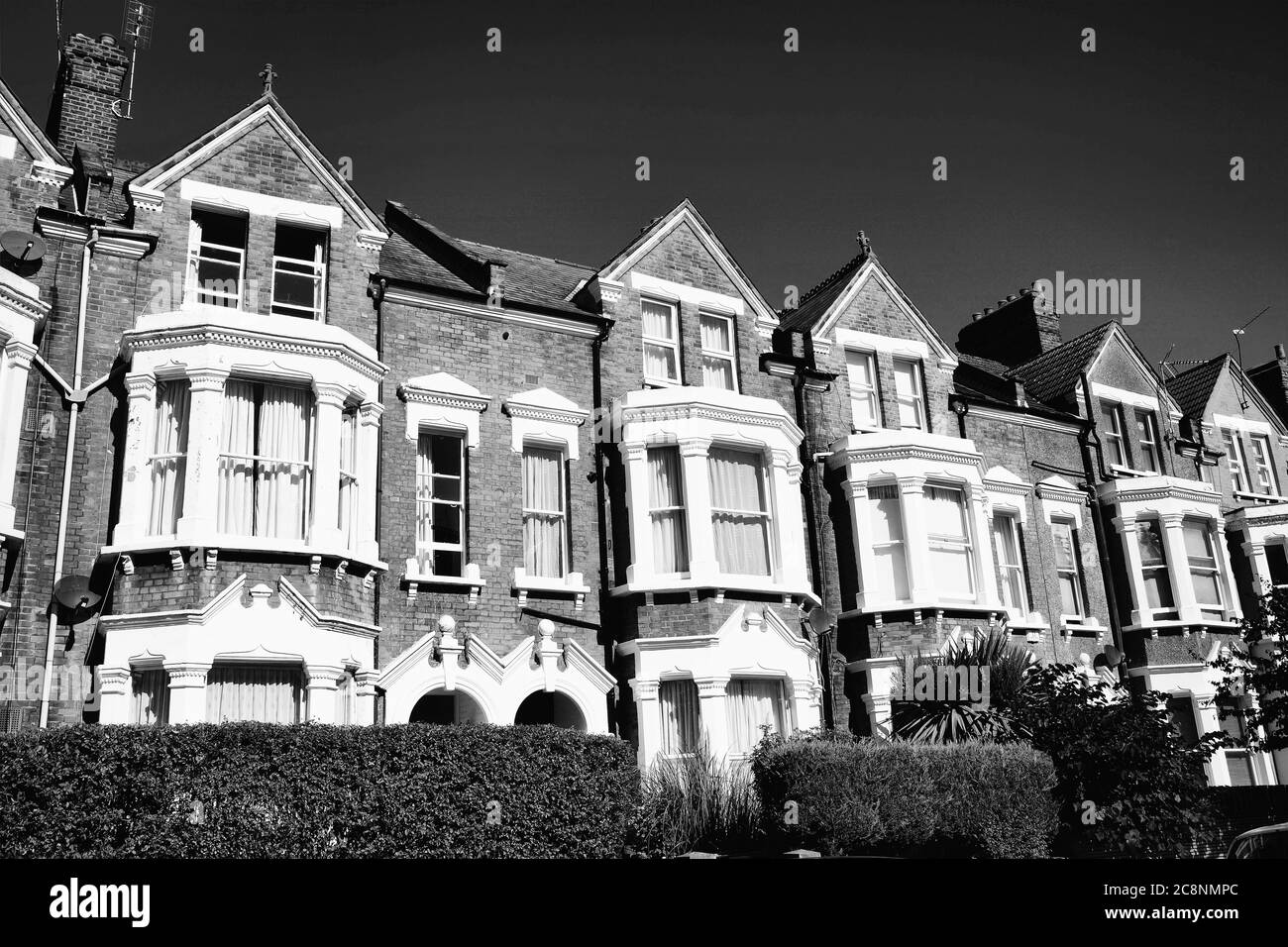 Typical terraced housing Black and White Stock Photos & Images - Alamy
