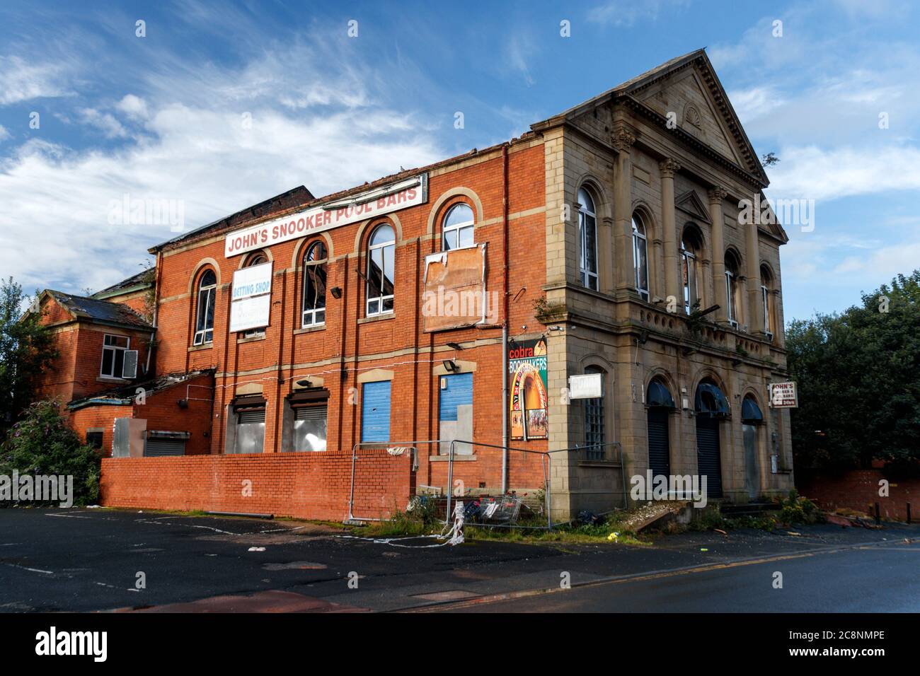The burnt out shell of Clayton Street Methodist Chapel, Blackburn Stock ...