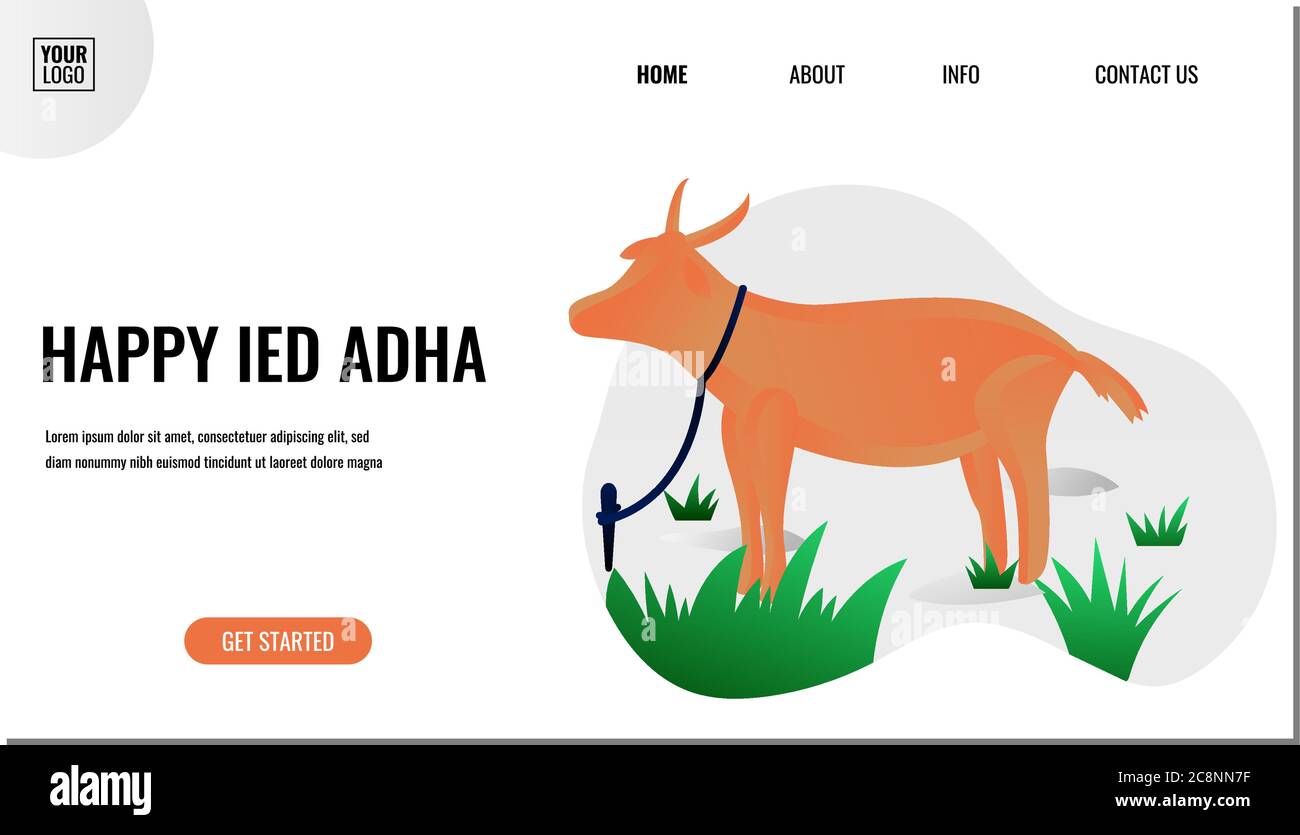 Eid al-Adha Qurban celebration flat illustration.Concept of landing ...