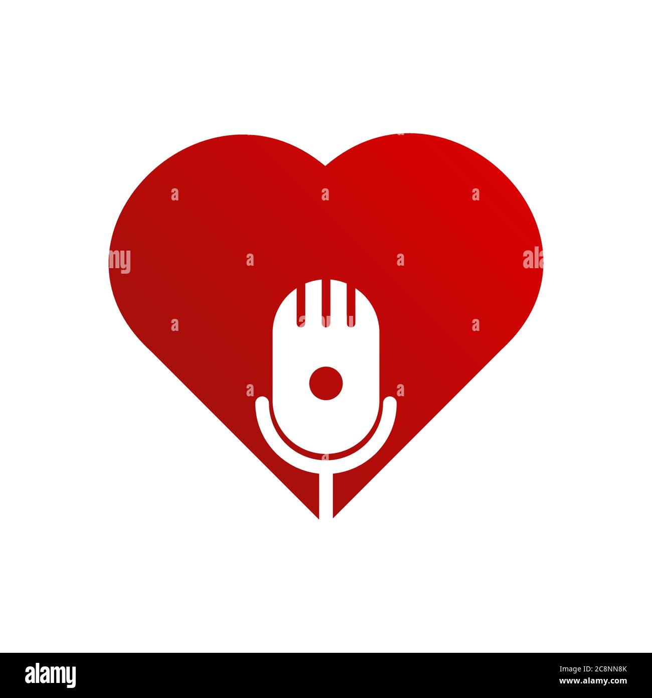 microphone love vector design template illustration Stock Vector Image ...