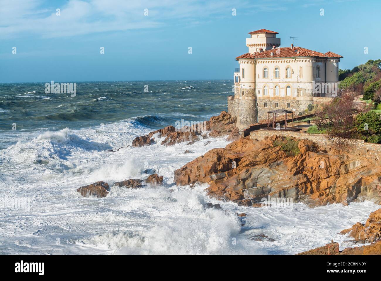 Winter storm against the beach. Waves and wind Stock Photo - Alamy
