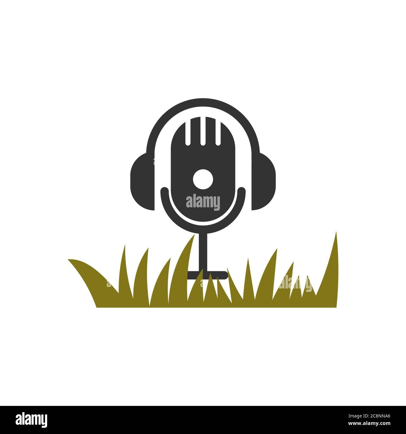 grass microphone vector design template illustration Stock Vector Image ...