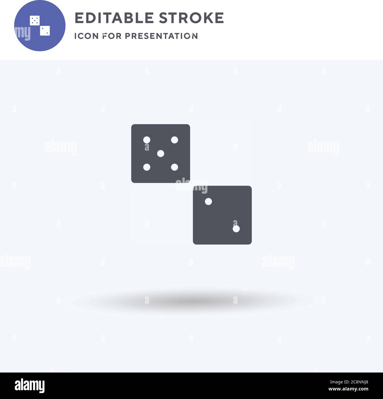 Dice icon vector, filled flat sign, solid pictogram isolated on white ...