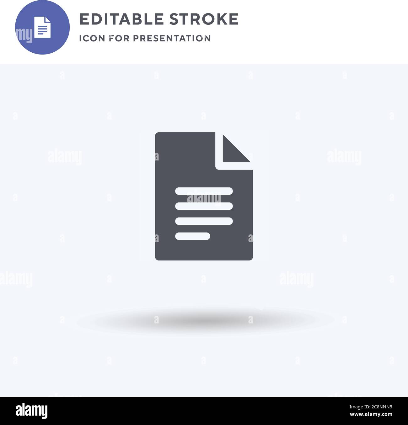 Doc icon vector, filled flat sign, solid pictogram isolated on white ...