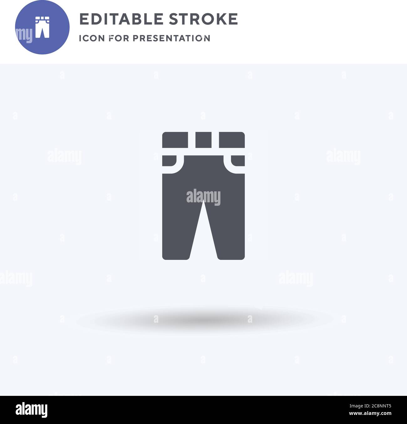 Jeans icon vector, filled flat sign, solid pictogram isolated on white ...