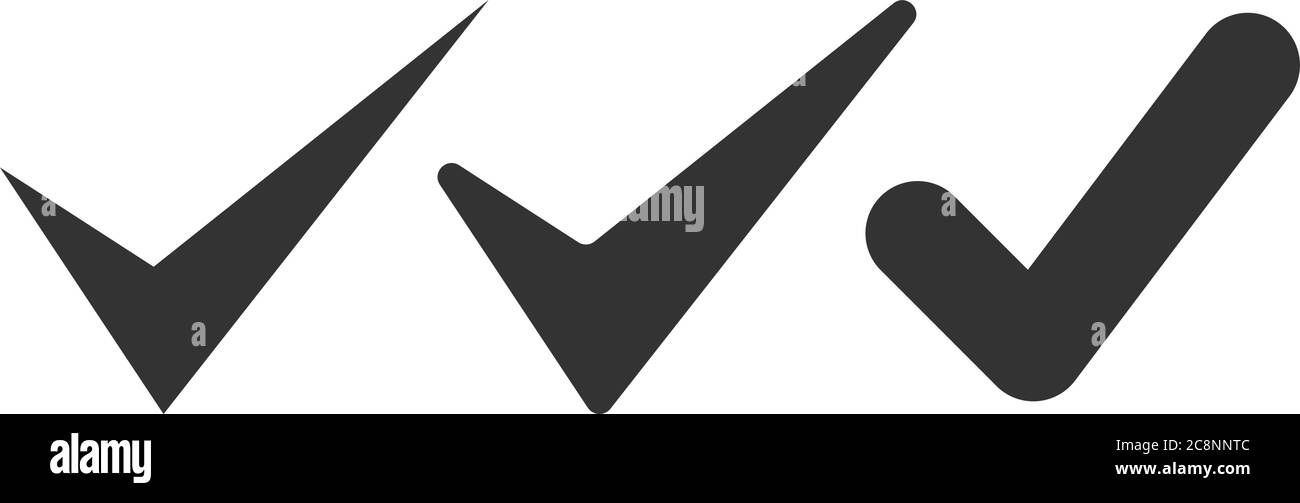 Vector check mark icons set isolated on white background. Vector ...
