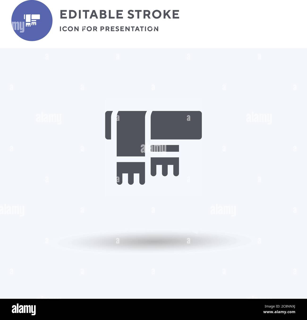 Scarf icon vector, filled flat sign, solid pictogram isolated on white ...