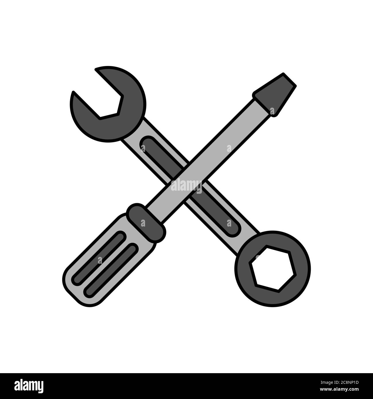 wrench and screwdriver vector design template illustration Stock Vector ...