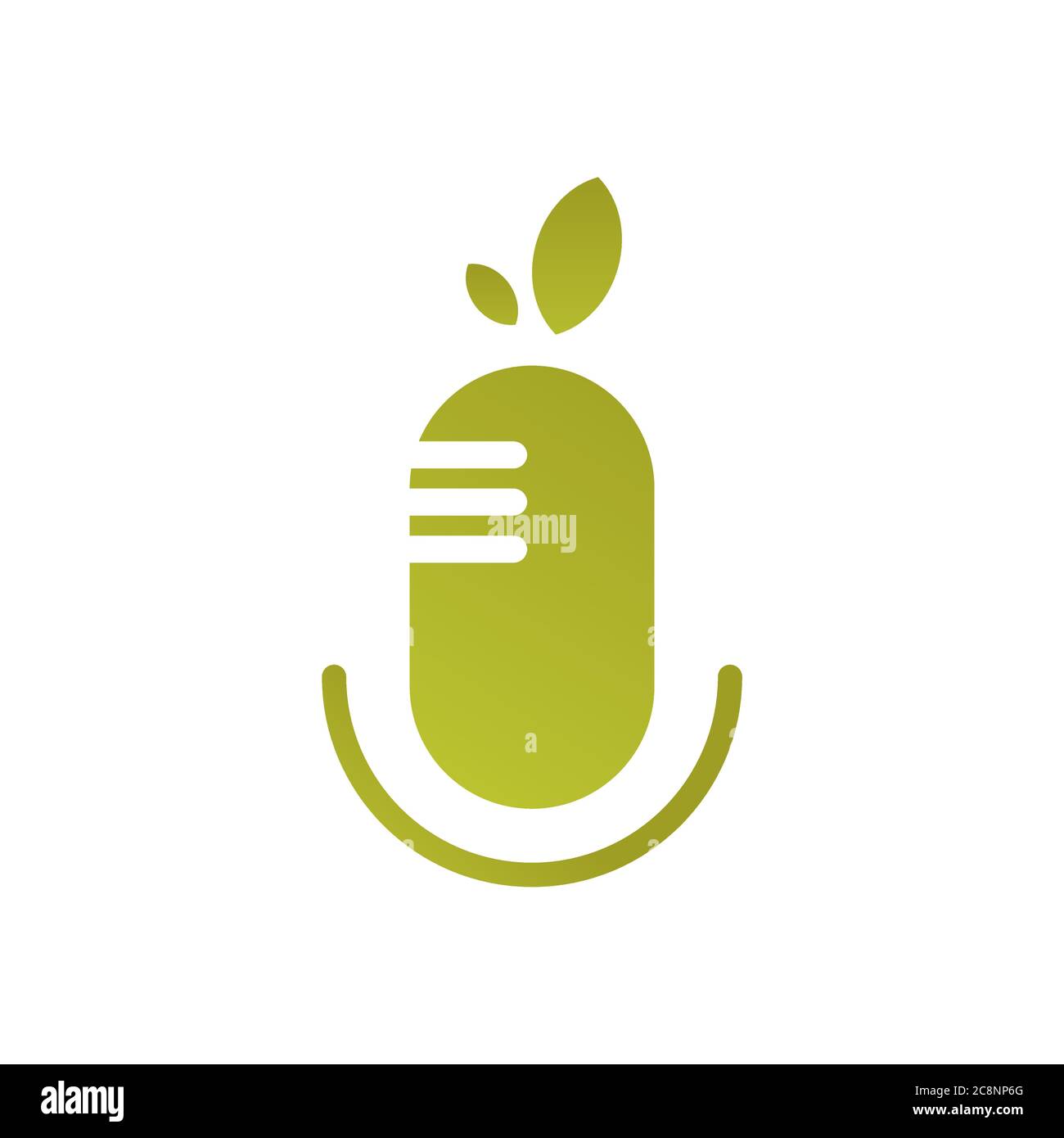 leaf microphone vector design template illustration Stock Vector Image ...