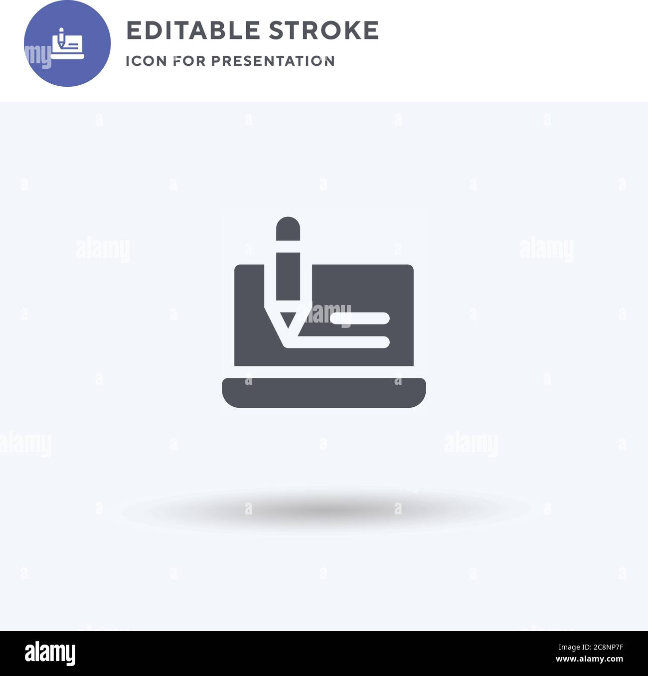 Laptop icon vector, filled flat sign, solid pictogram isolated on white ...