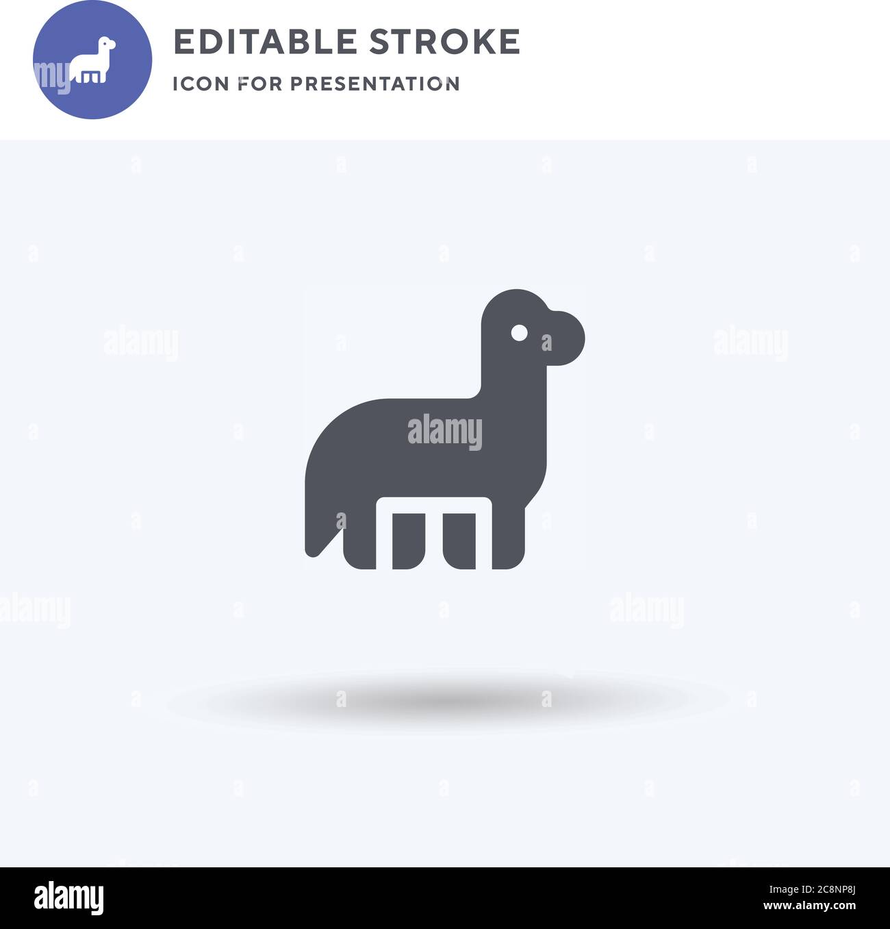 Dinosaur icon vector, filled flat sign, solid pictogram isolated on ...