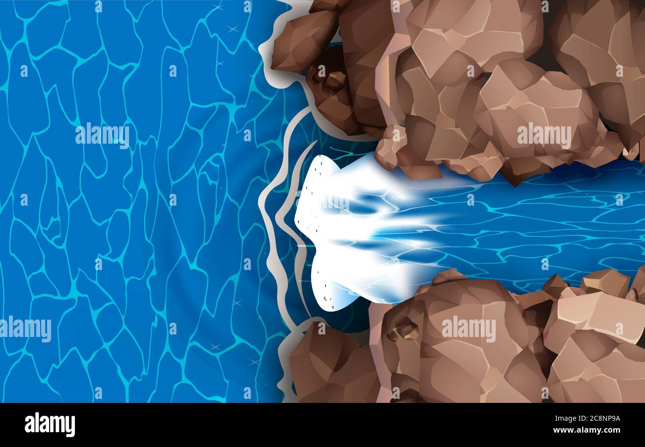 View flowing water stream Stock Vector Images - Alamy